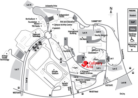 Culinary Arts Campus Map: Thompson Rivers University